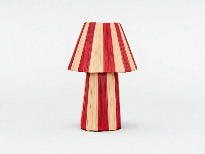 Handmade Raffia Table Lamp | Bedside & Nightstand Lighting | Boho ...