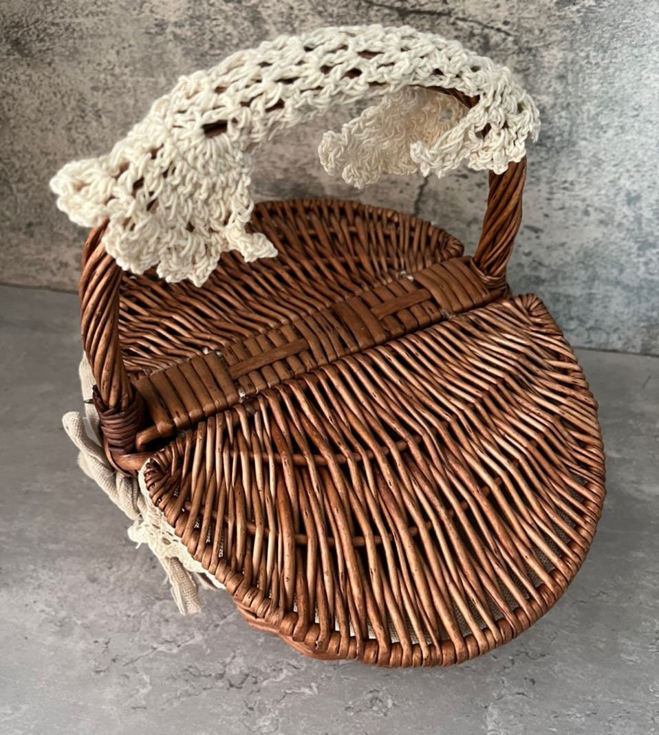 Rattan Hamper Picnic Basket Rattan Hamper Boho Basket Storage Wicker ...
