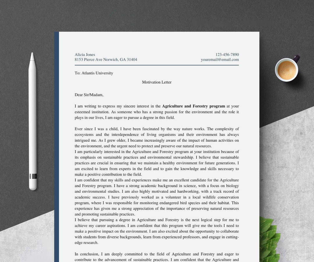 Motivation Letter Template Sample Letters & Writing Tips Motivation ...