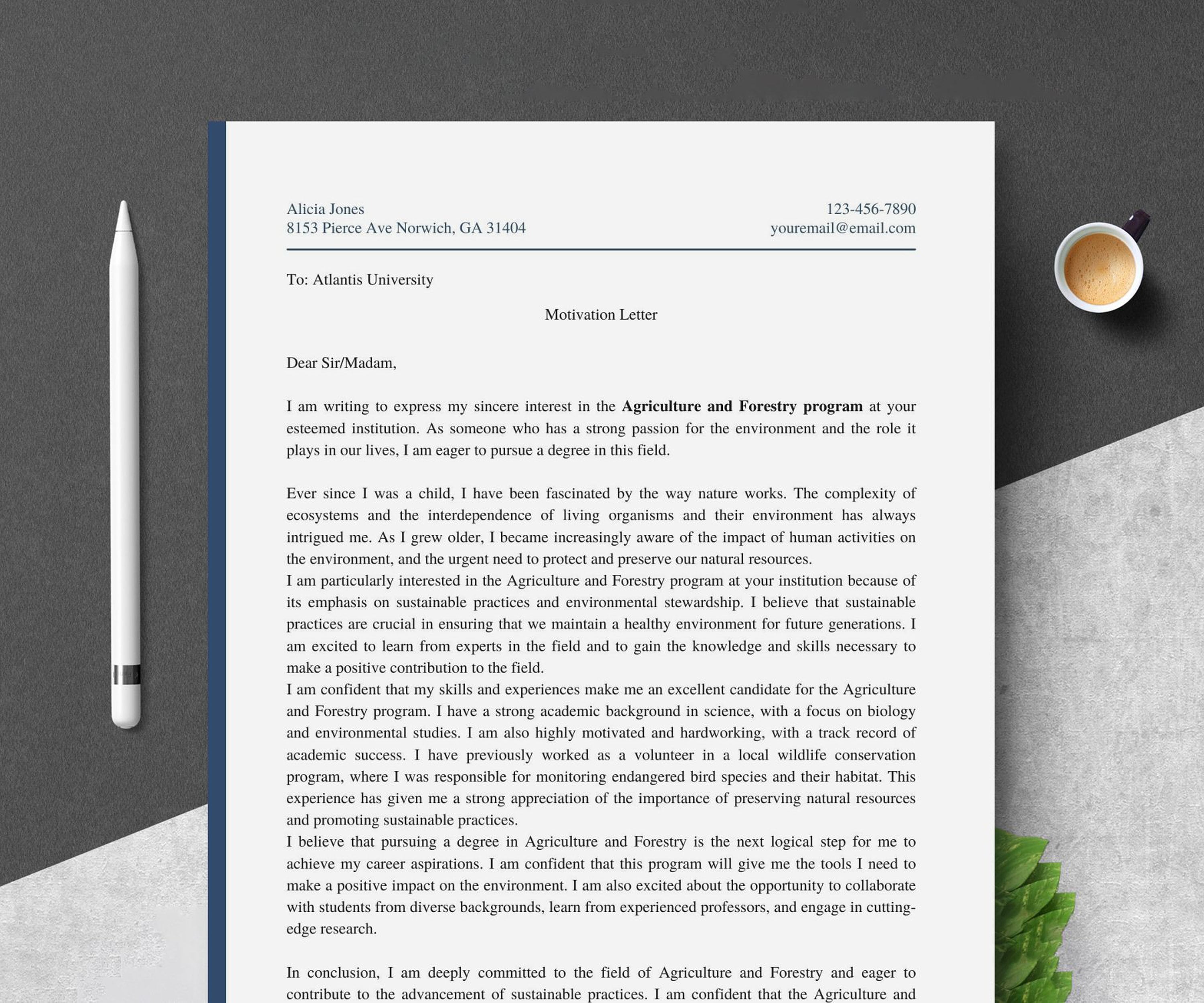 Motivation Letter Template Sample Letters & Writing Tips Motivation ...