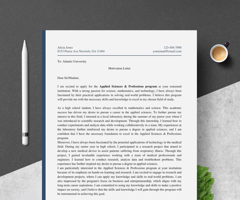 Motivation Letter Template Sample Letters & Writing Tips - Etsy