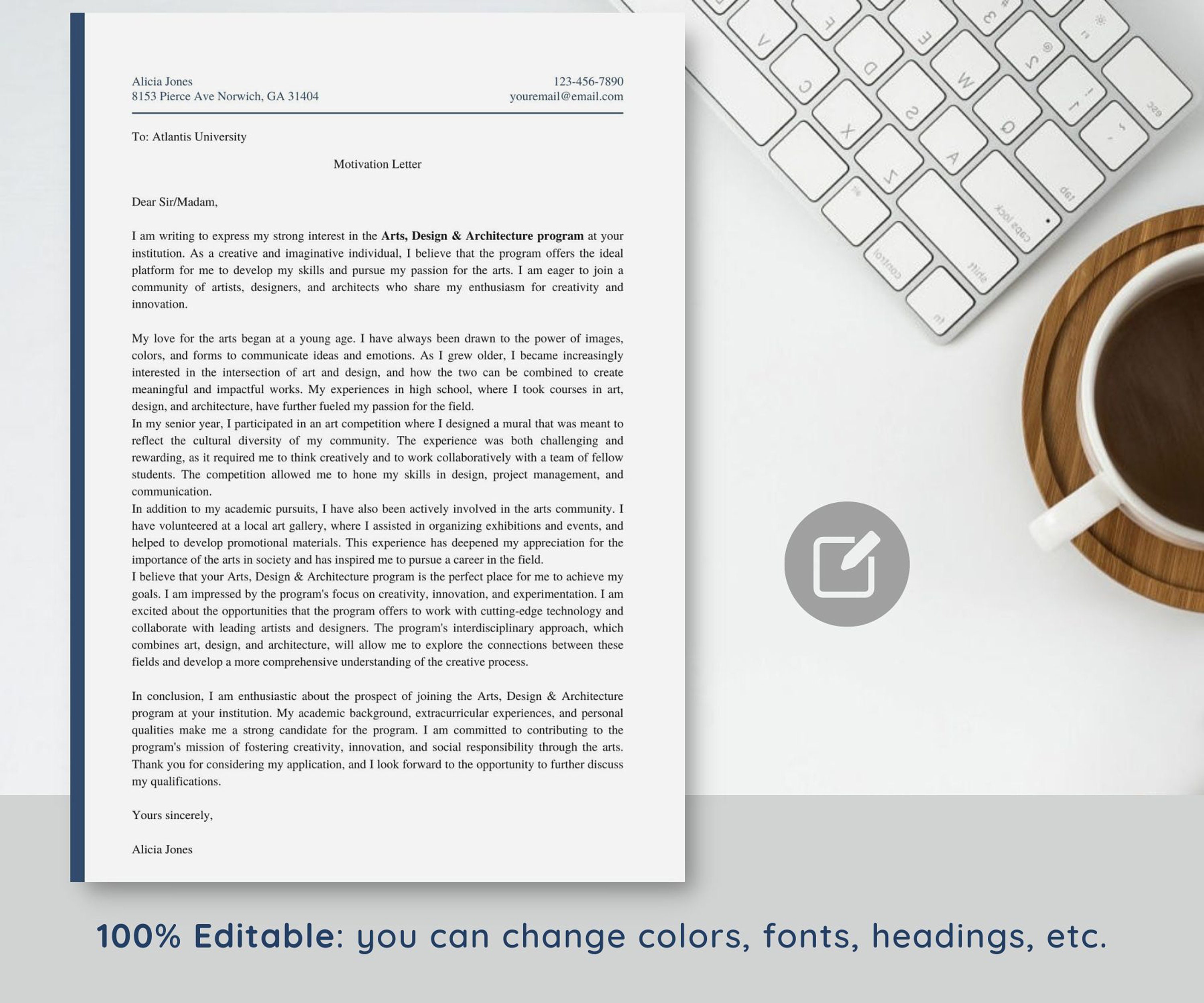 Motivation Letter Template Sample Letters & Writing Tips - Etsy