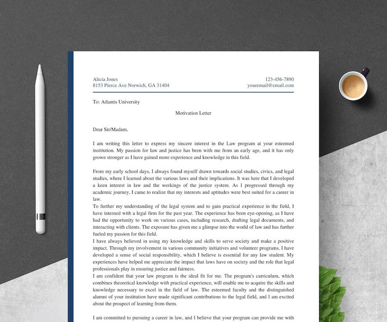 Motivation Letter Template Sample Letters & Writing Tips Motivation ...
