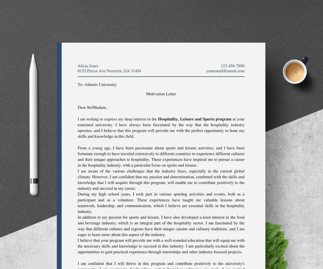 Motivation Letter Template Sample Letters & Writing Tips Motivation ...