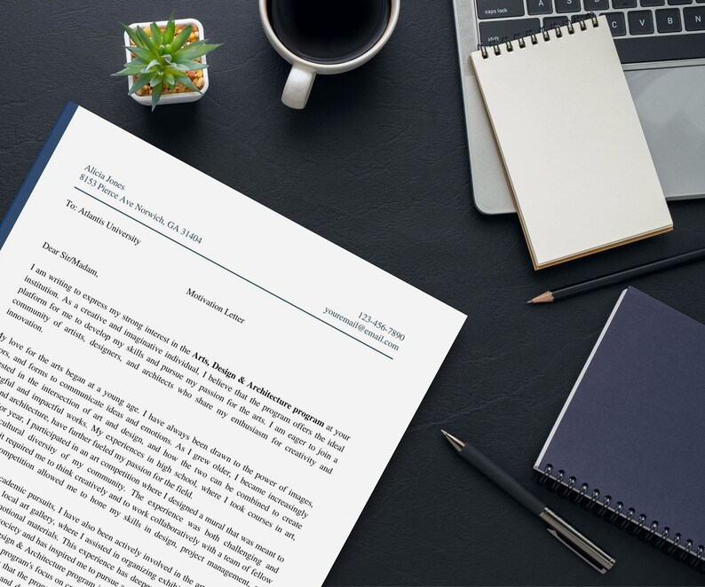 Motivation Letter Template Sample Letters & Writing Tips - Etsy