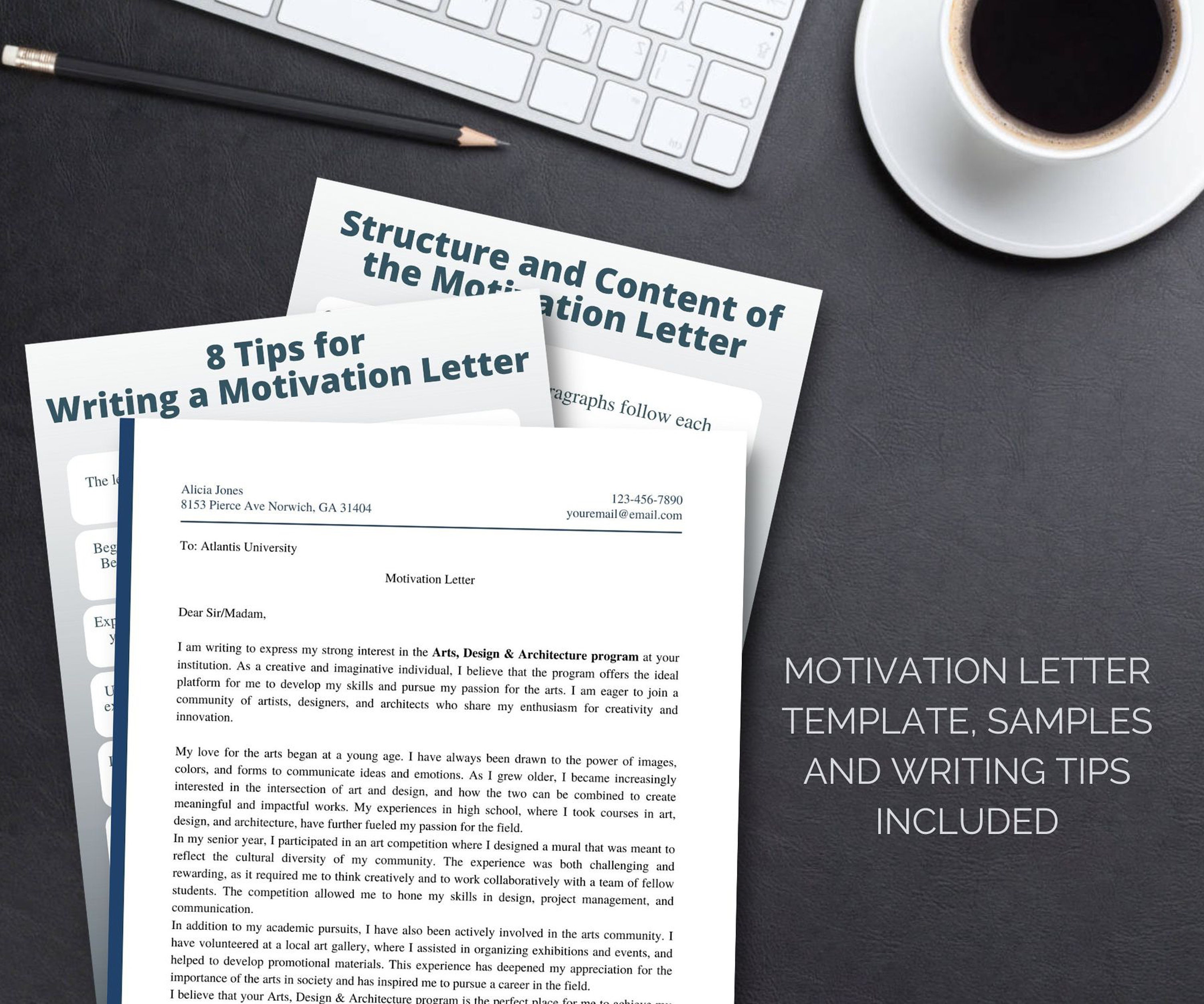 Motivation Letter Template Sample Letters & Writing Tips - Etsy