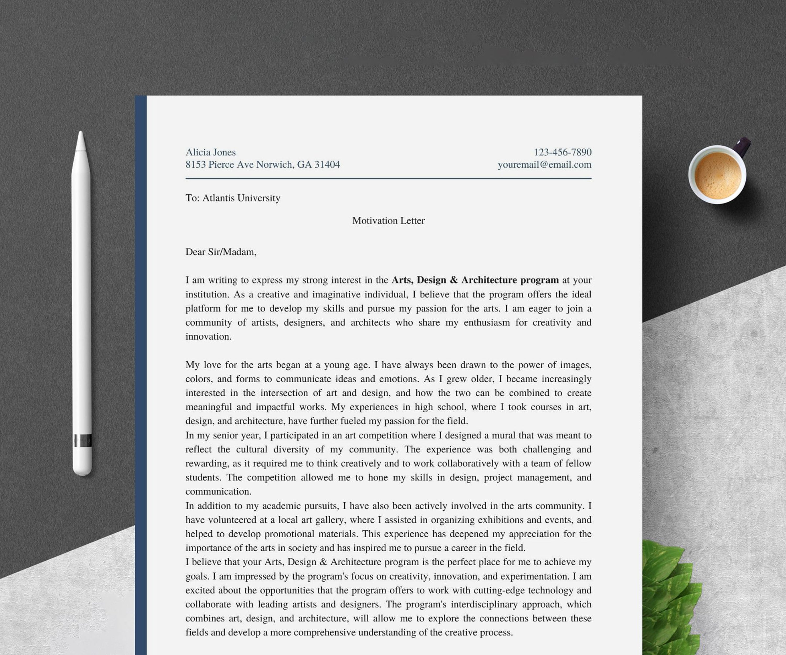 Motivation Letter Template Sample Letters & Writing Tips - Etsy