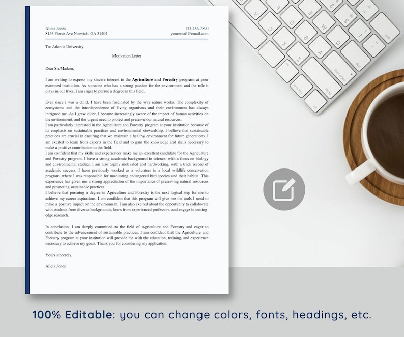 Motivation Letter Template Sample Letters & Writing Tips Motivation ...