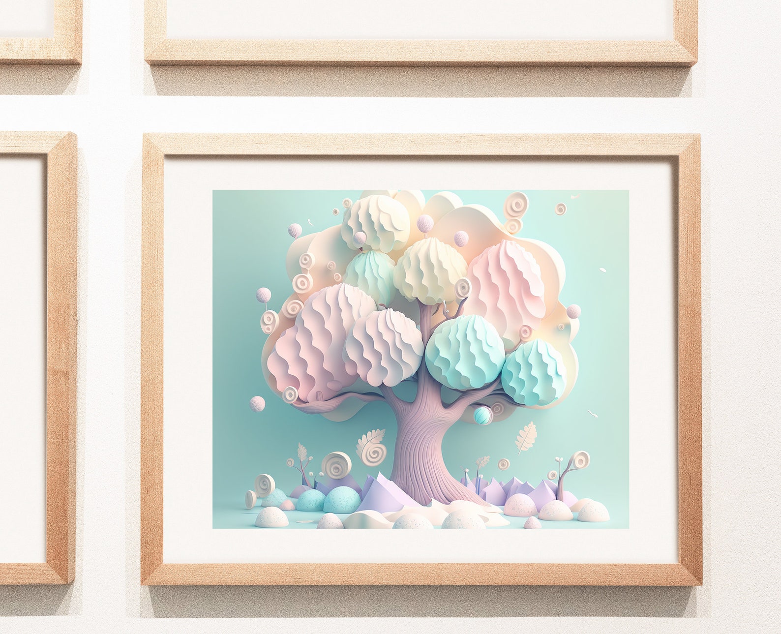 Colorful Tree Art Printable, Kids Tree Wall Art Printable, AI Generated ...