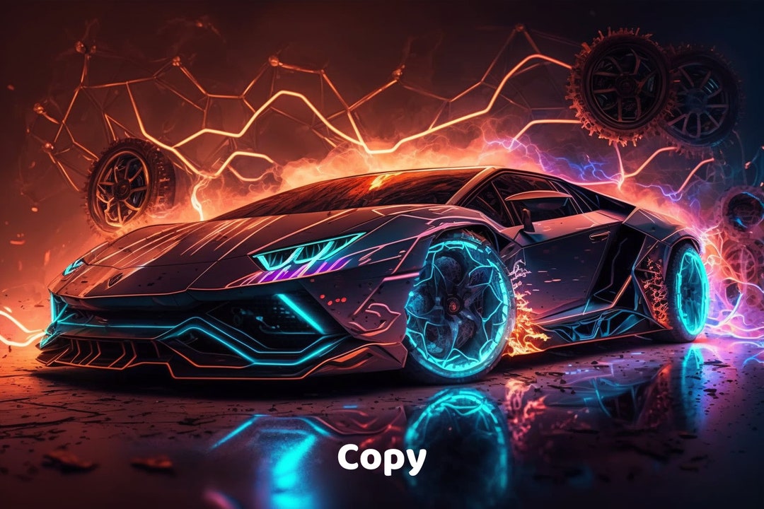 Lamborghini AI Printable, AI Generated Car Art Print, Lamborghini Wall ...