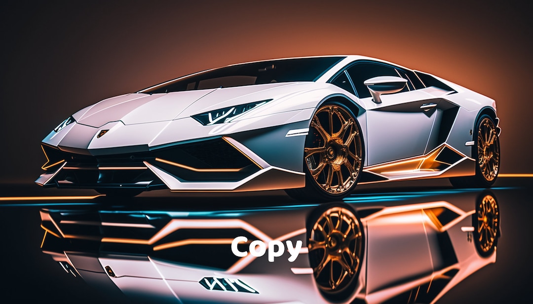 Lamborghini AI Printable, AI Generated Car Art Print, Lamborghini Wall ...