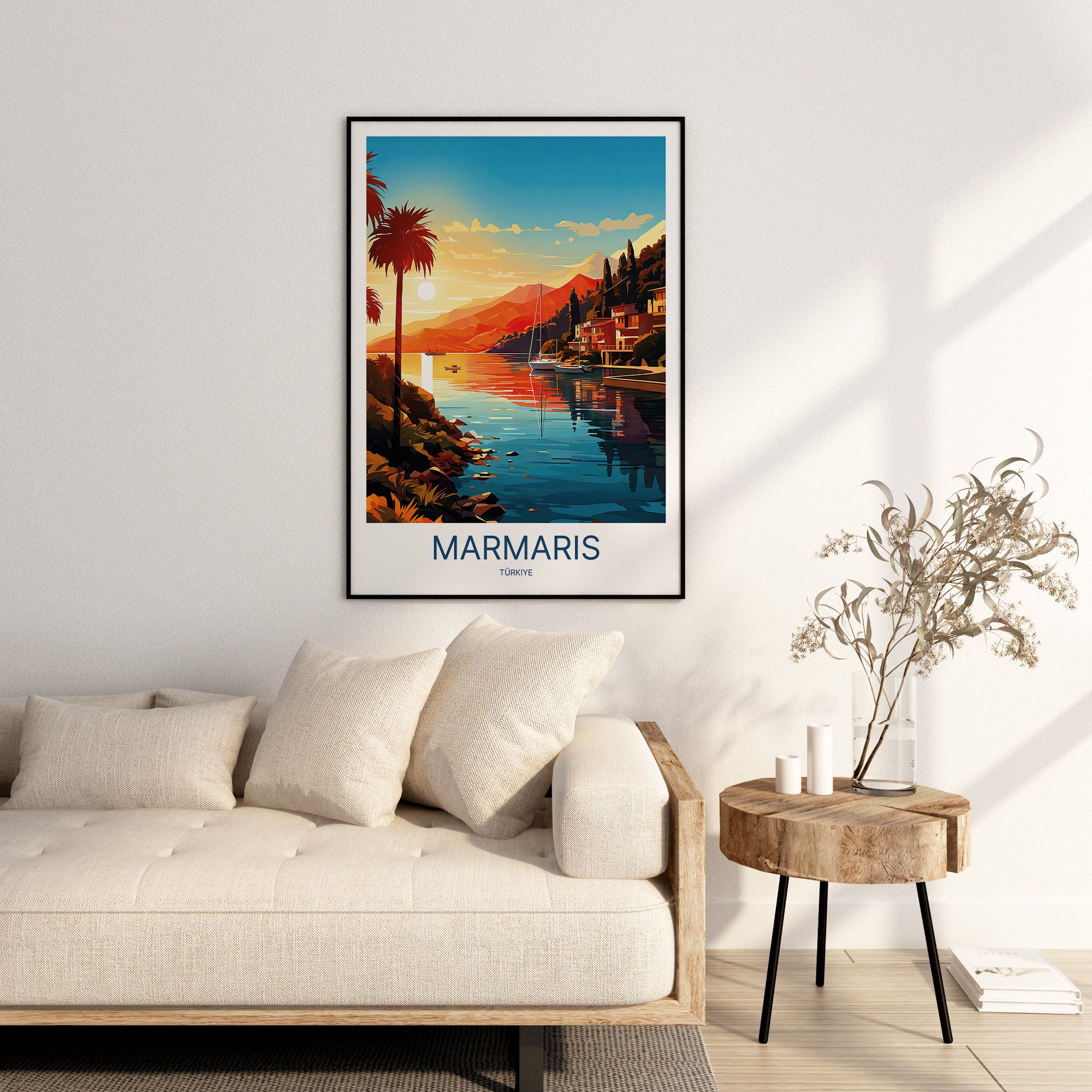 Marmaris Travel Print Wall Art Turkey Posters Turkish Travel Gift Home ...