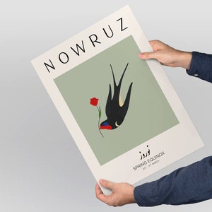 Persian New Year Nowruz Poster Wall Art Farsi Persian Calligraphy Print ...