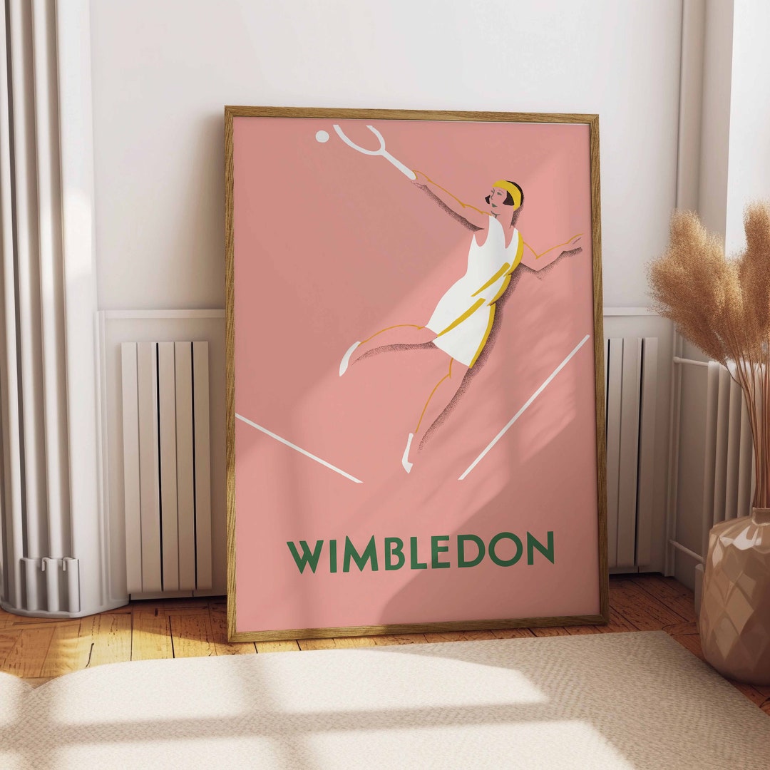 Wimbledon Vintage Tennis Print, British Retro Art Poster, Birthday Gift ...
