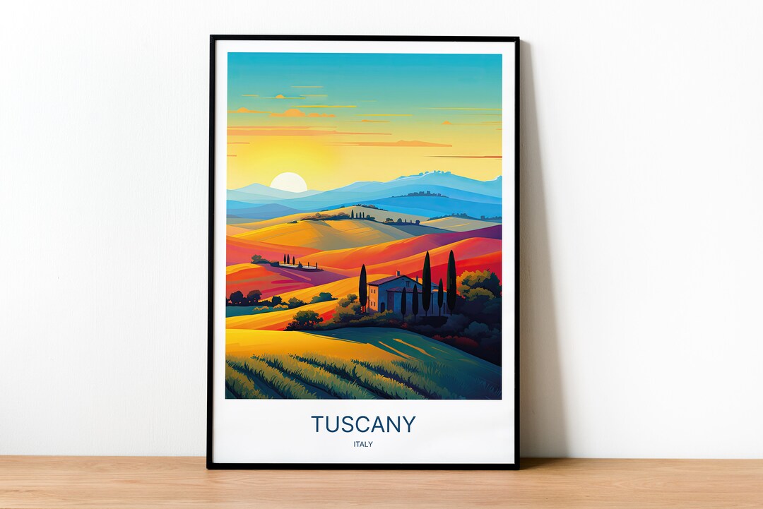 Tuscany Italy Travel Poster Print Tuscany Posters Tuscany Wall Art ...