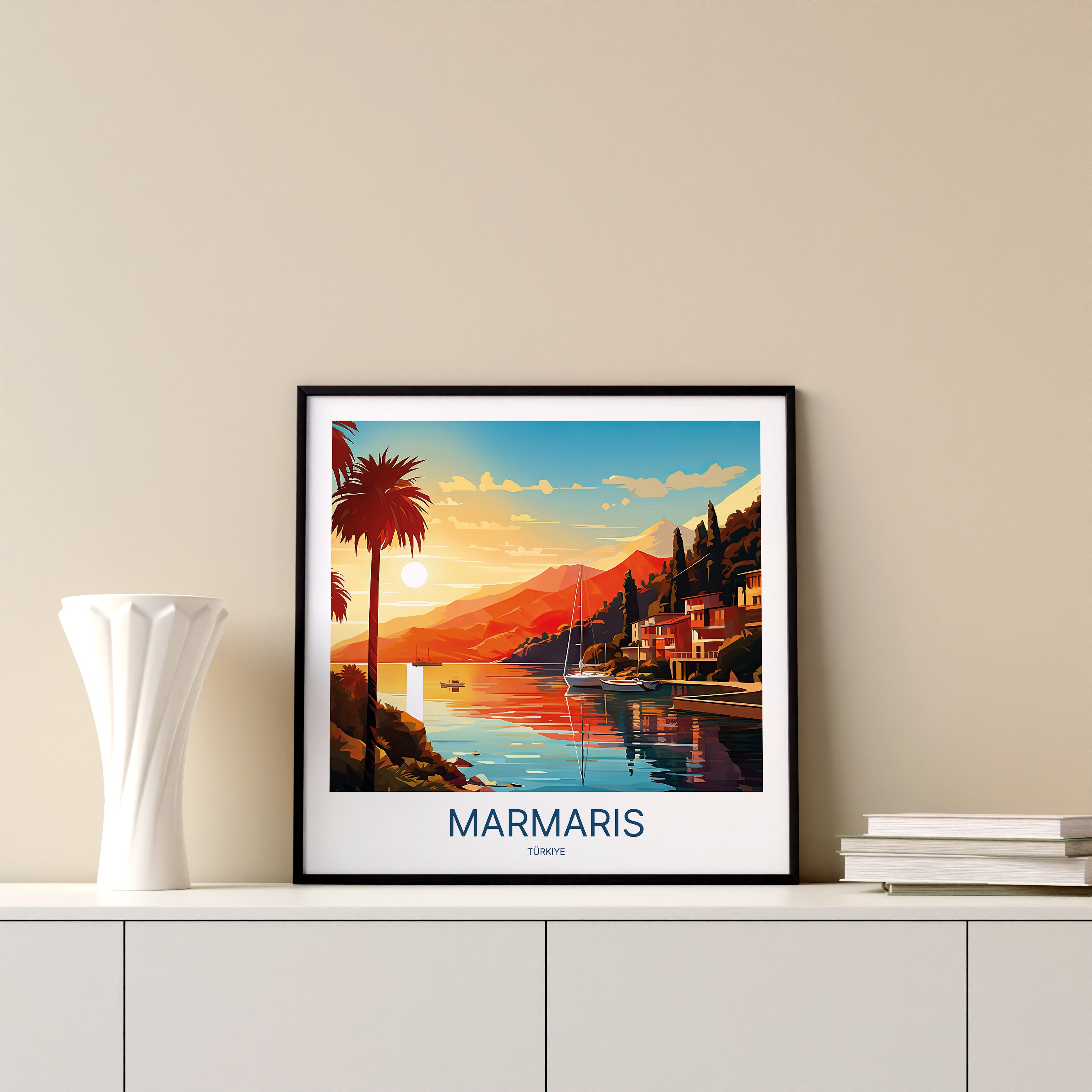 Marmaris Travel Print Wall Art Turkey Posters Turkish Travel Gift Home ...