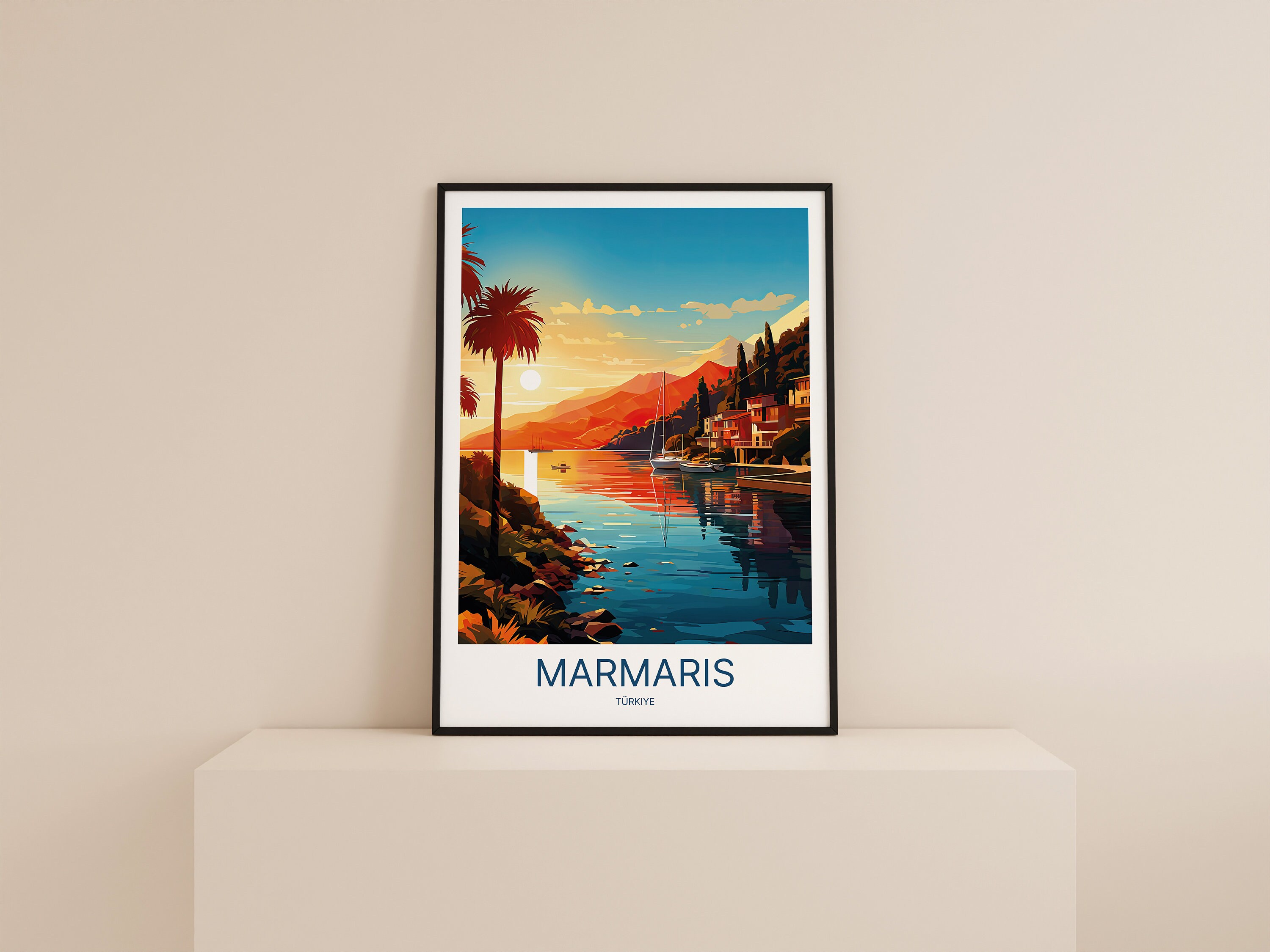 Marmaris Travel Print Wall Art Turkey Posters Turkish Travel Gift Home ...
