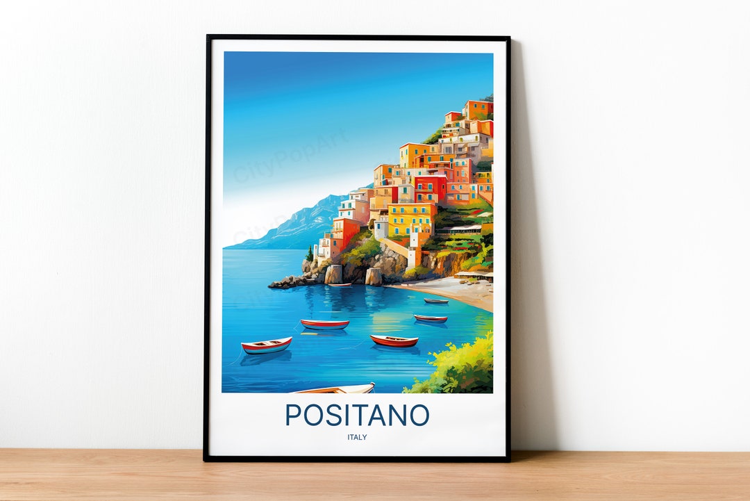 Positano Travel Print Wall Art Positano Italy Posters Wedding Gift Home ...