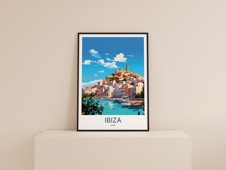 Ibiza Travel Print Wall Art Ibiza Spain Posters Wedding Gift Home Decor Balearic Islands Travel ...