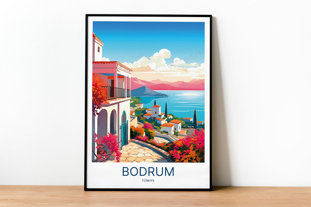 Bodrum Travel Print Wall Art Turkey Posters Turkish Travel Gift Home ...