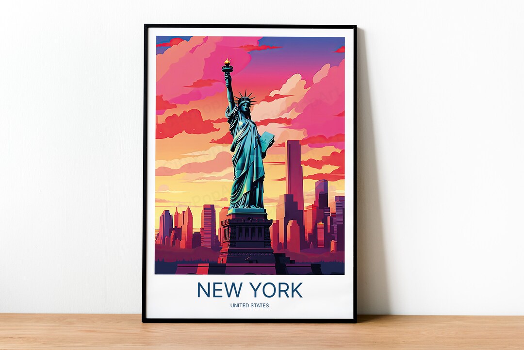 New York Travel Print Poster Manhattan Travel Posters New York Wall Art Wedding Gift Home Decor ...