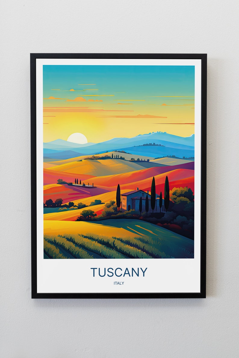 Tuscany Italy Travel Poster Print Tuscany Posters Tuscany Wall Art ...