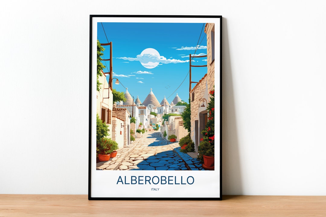Alberobello Italy Travel Poster Print Alberobello Wall Art Wedding Gift ...