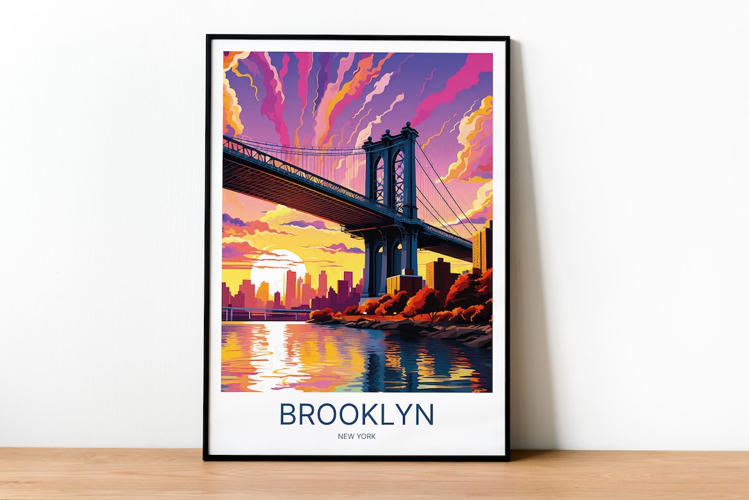 Brooklyn Travel Print Poster New York Travel Posters Brooklyn Wall Art ...