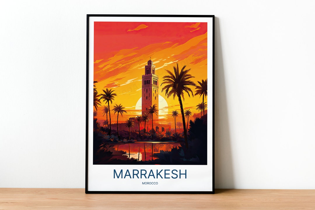 Marrakesh Travel Print Poster Marrakesh Posters Morocco Wall Art ...