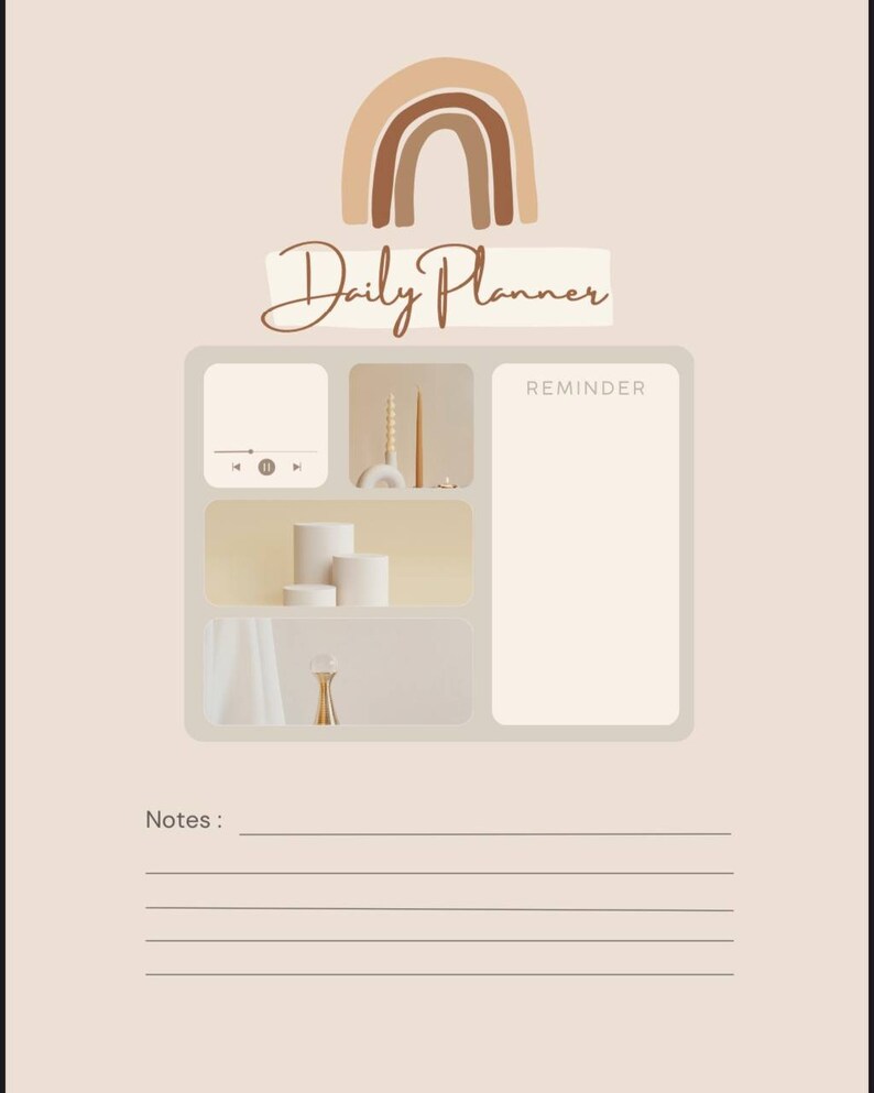 Aesthetic Daily Planner, Khaki Nude Color Planner, Usable Front Cover ...