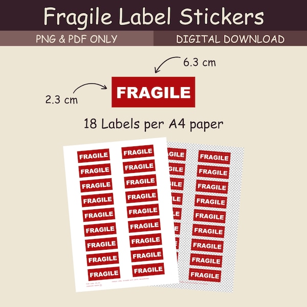 Fragile Warning Label - Etsy