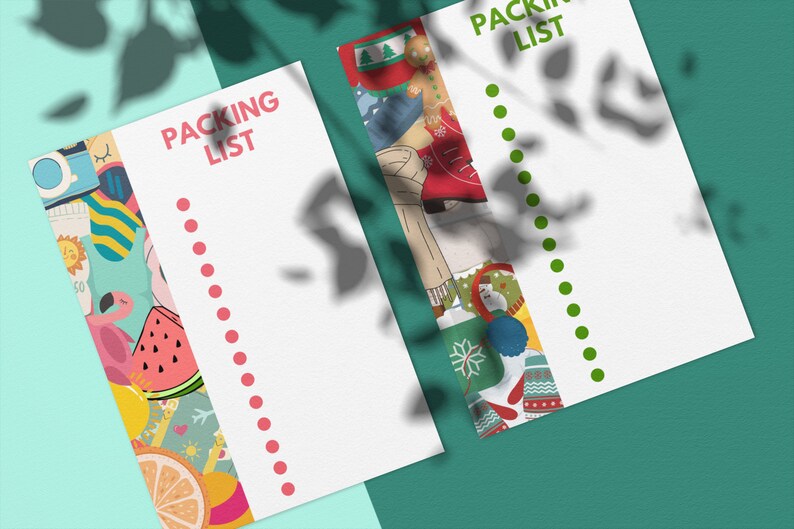 Simple Packing List With Summer & Winter Design - Etsy