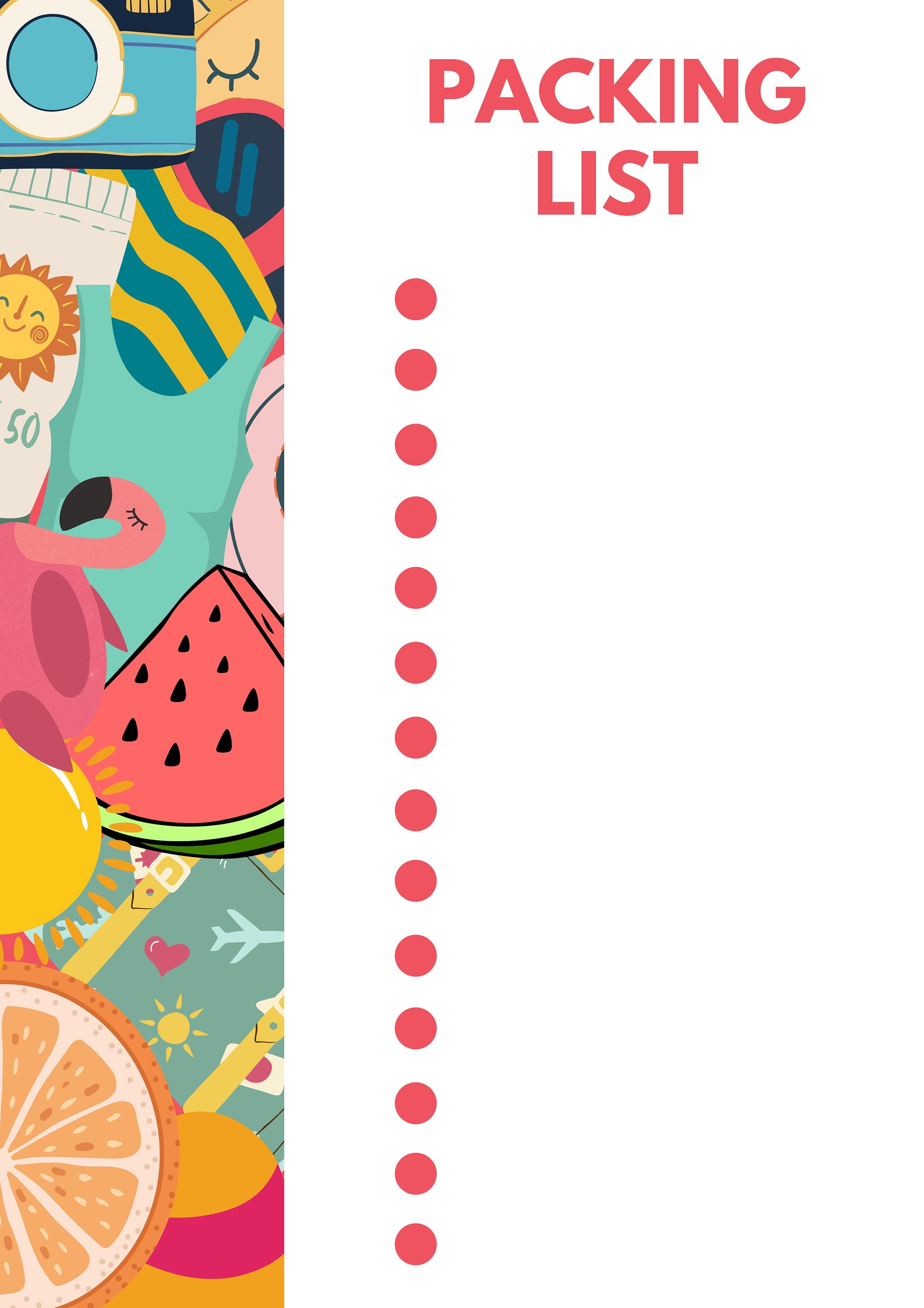 Simple Packing List With Summer & Winter Design - Etsy