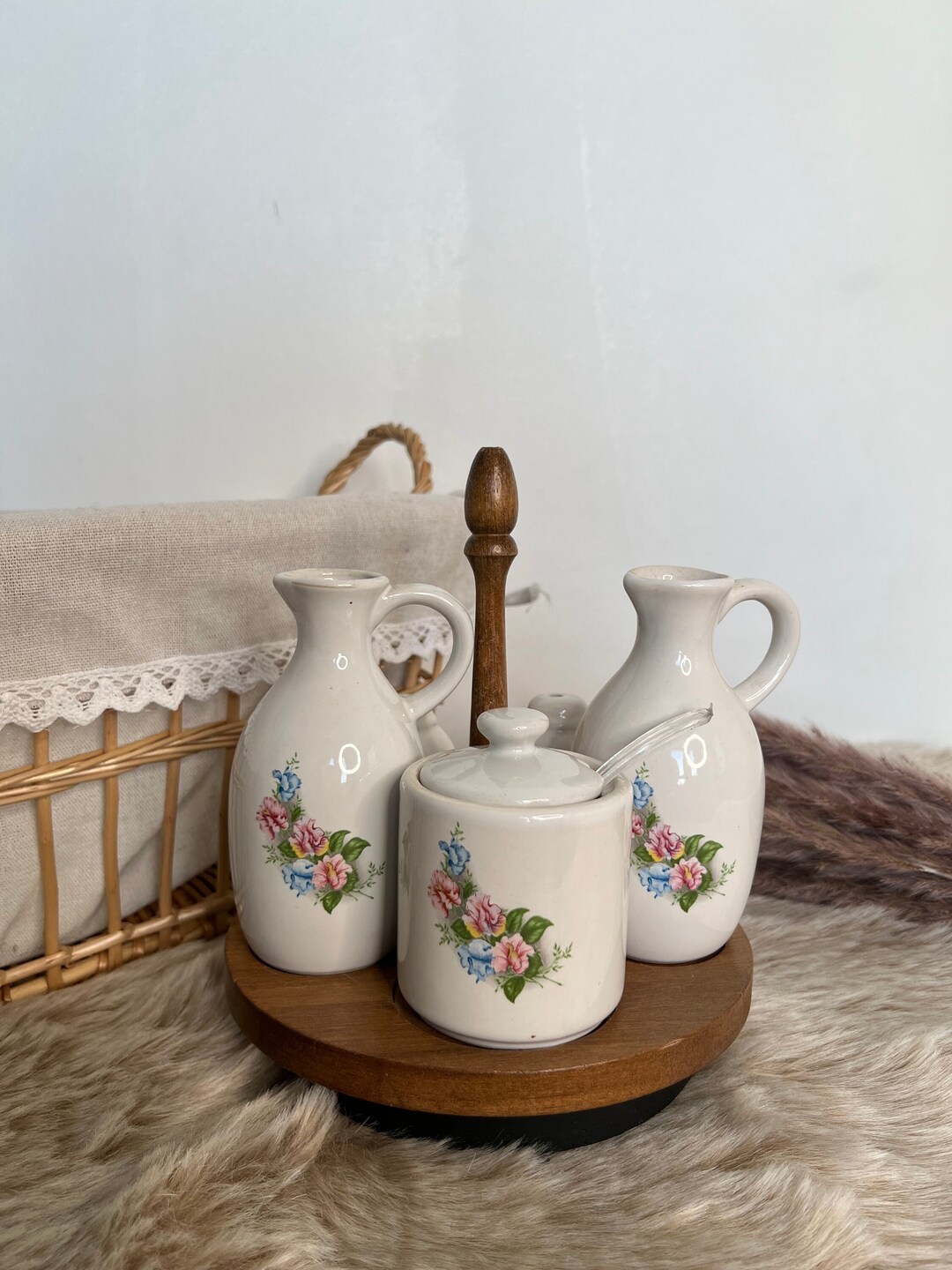 Cottage Style French Porcelain Condiment Set Core Antique French ...