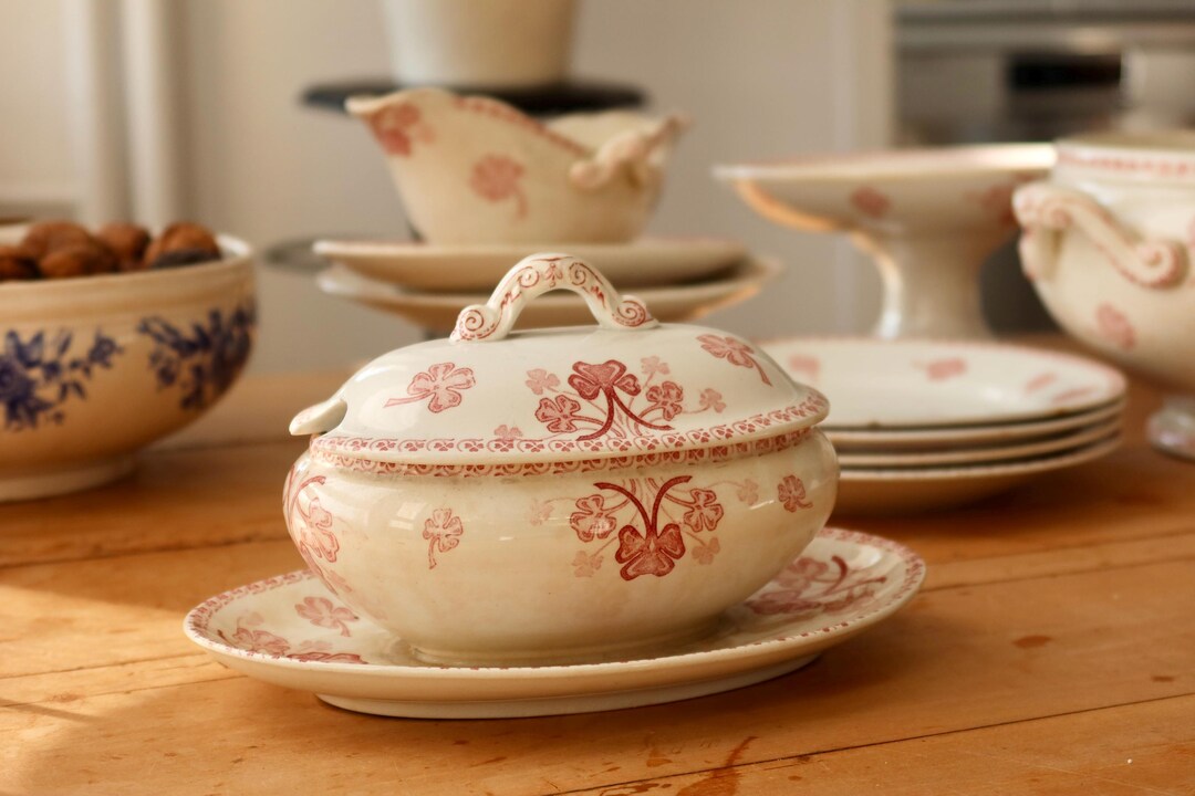 Part of an Antique Red Ironstone Dinner Service - Lucien Pattern ...