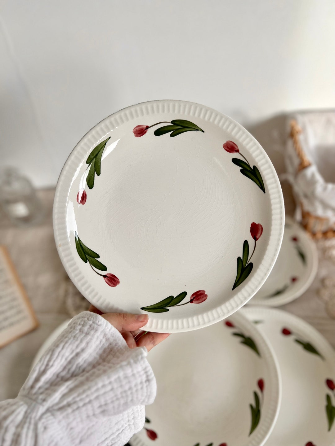 1900s French Vintage Lots of 6 Vintage Earthenware Dinner - Etsy