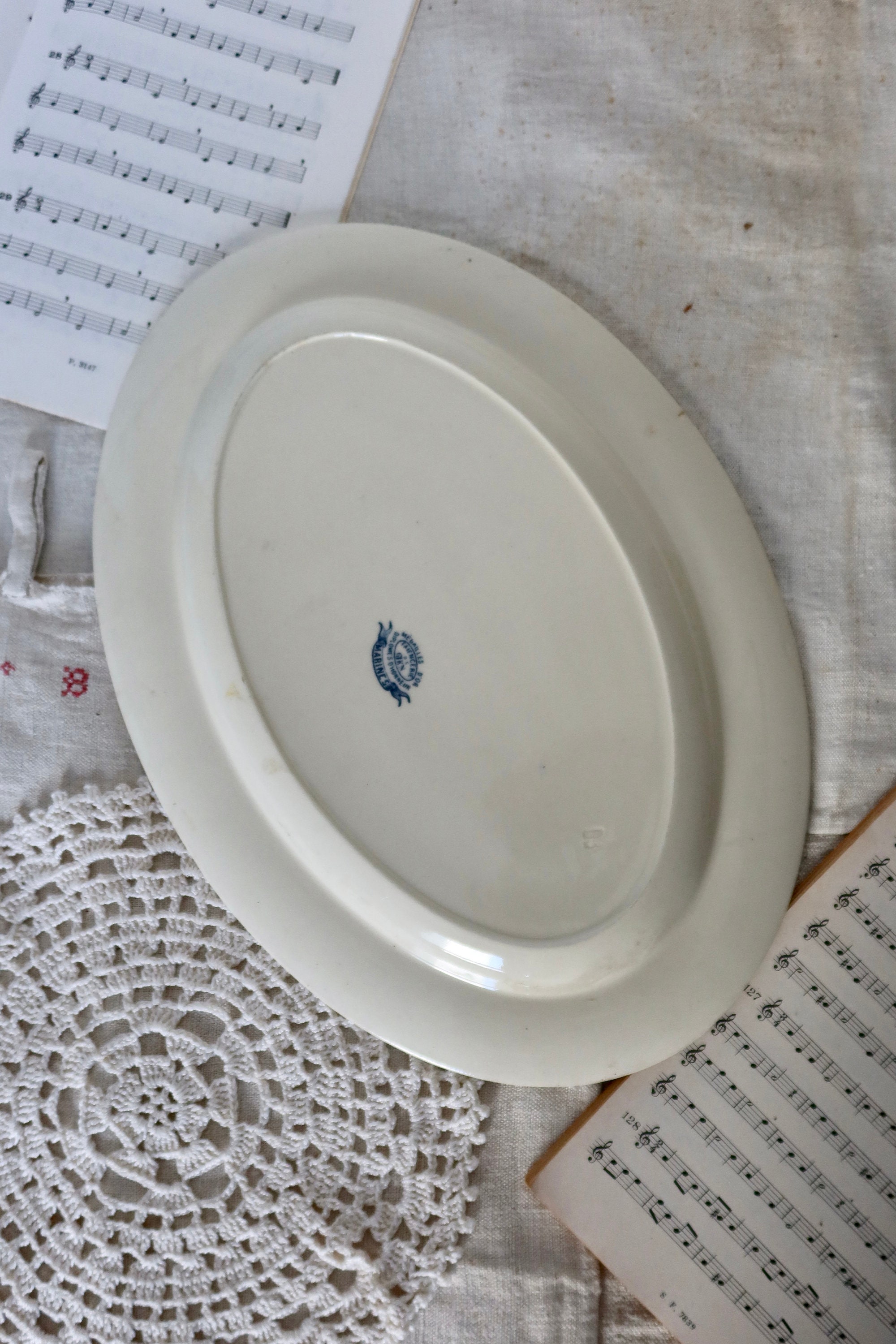 French Antique Tableware Antique Oval Serving Dishes in Gien ...