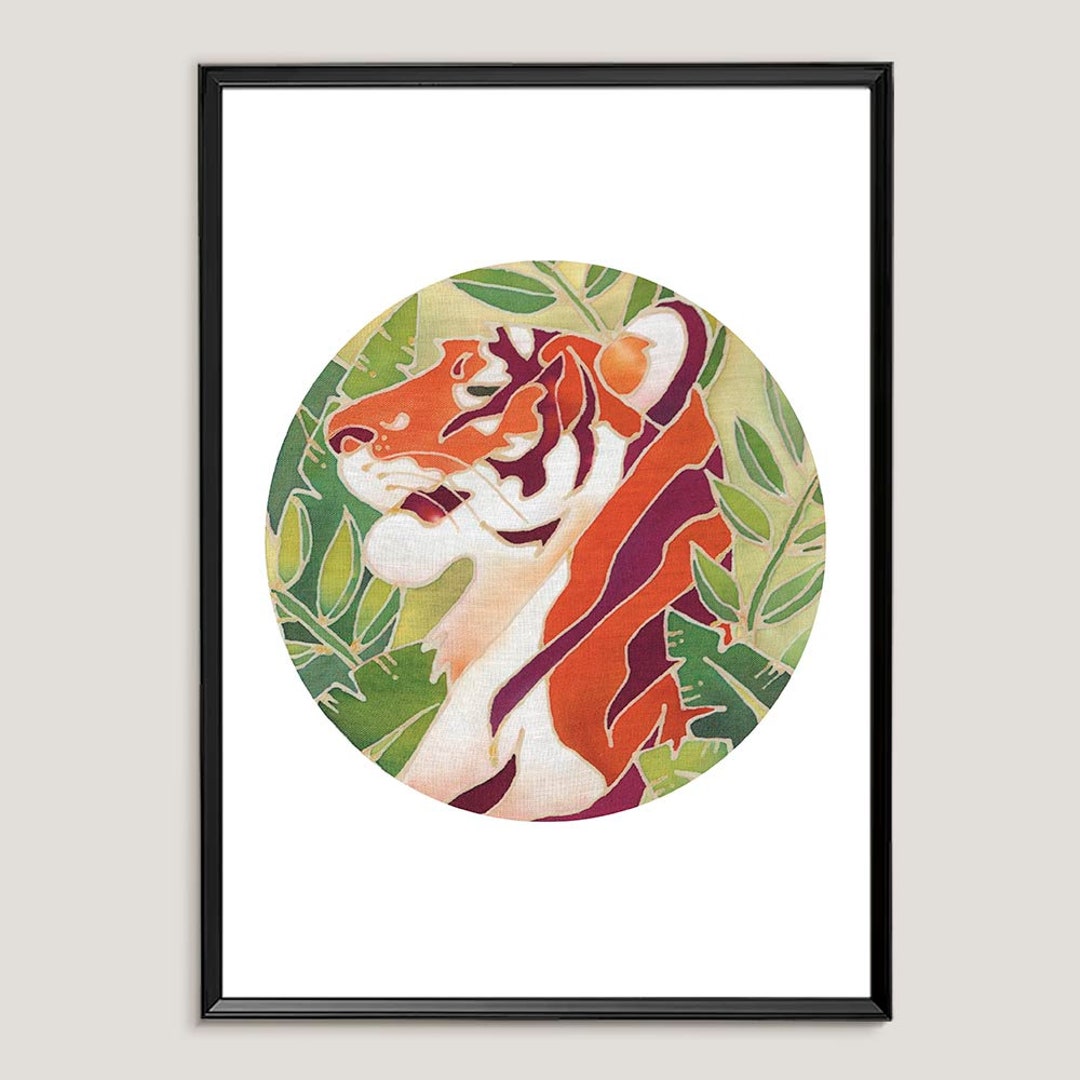 Batik Art Print - Malayan Tiger - Etsy UK