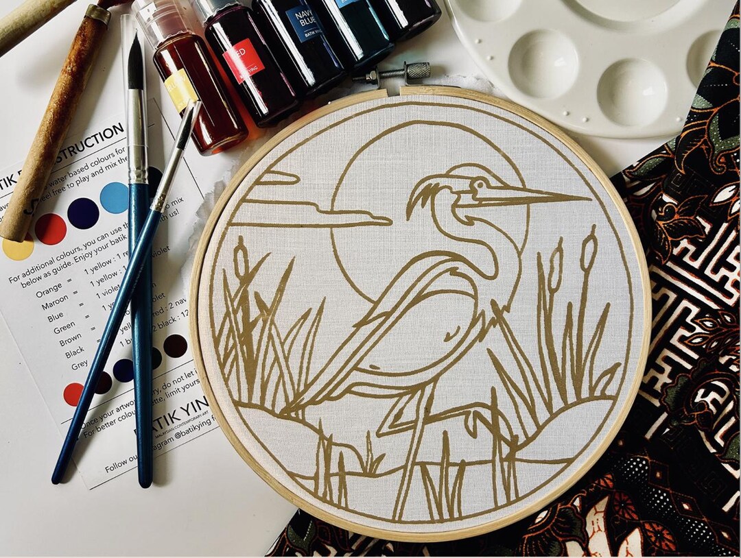 Batik DIY Kit - Heron - Etsy