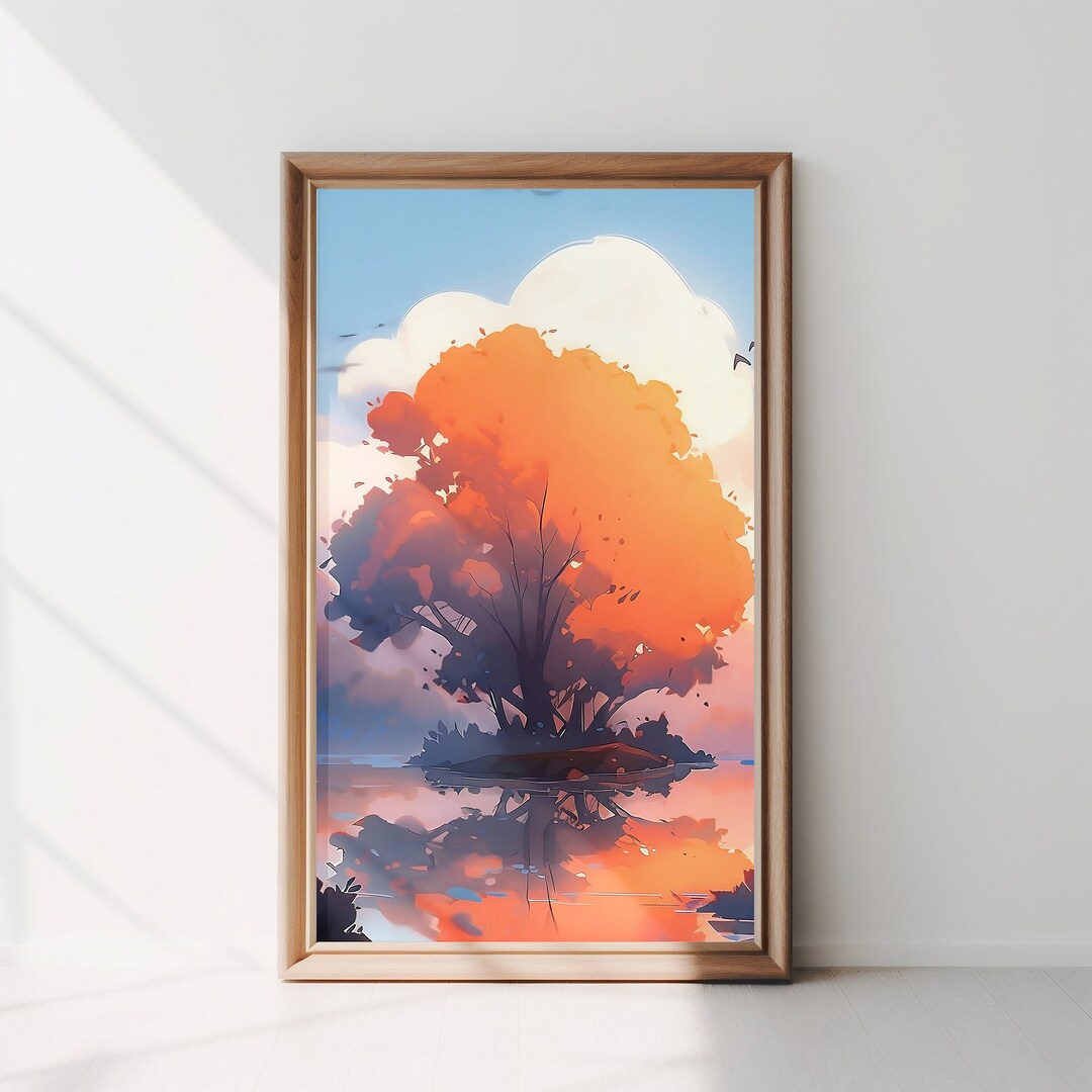 Printable Digital Art | Orange Tree in Autumn | Nature | High ...