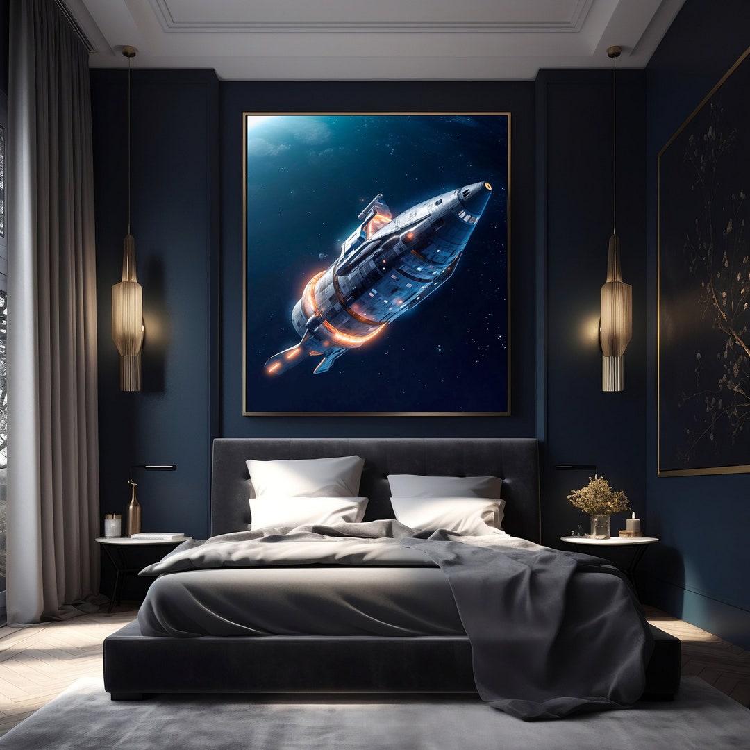 Printable Digital Art | Spaceship Illustration | Space | High ...