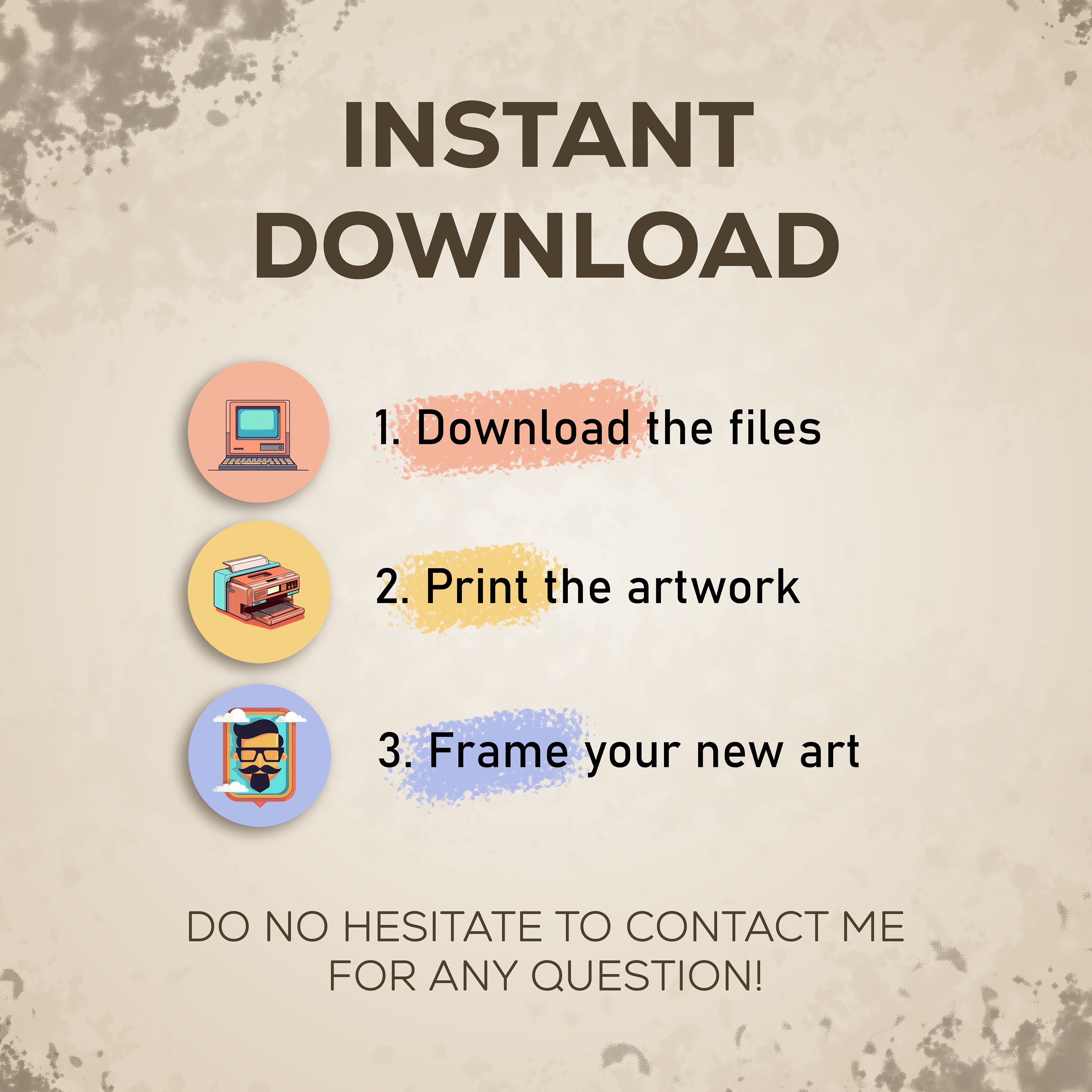 Printable Digital Art Orange and Blue Fall Trees High Resolution 300 ...