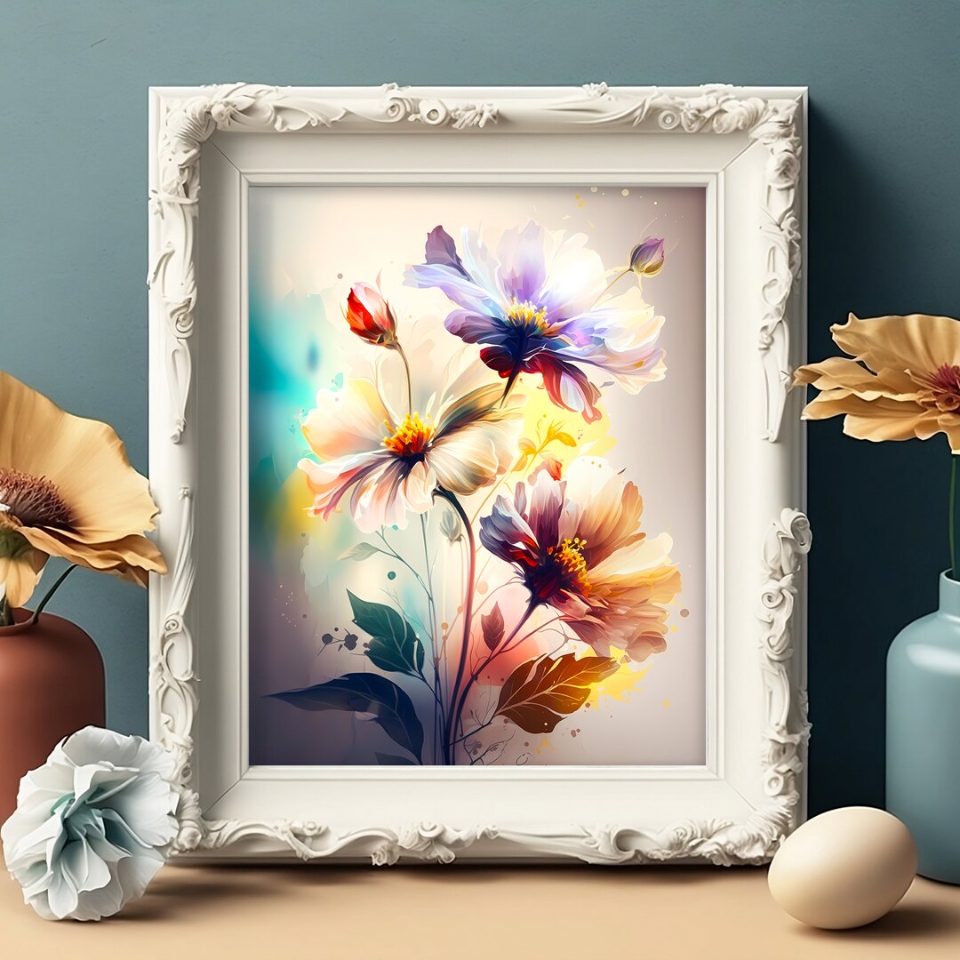 Printable Digital Art | Bouquet of Colorful Flowers | High Resolution ...