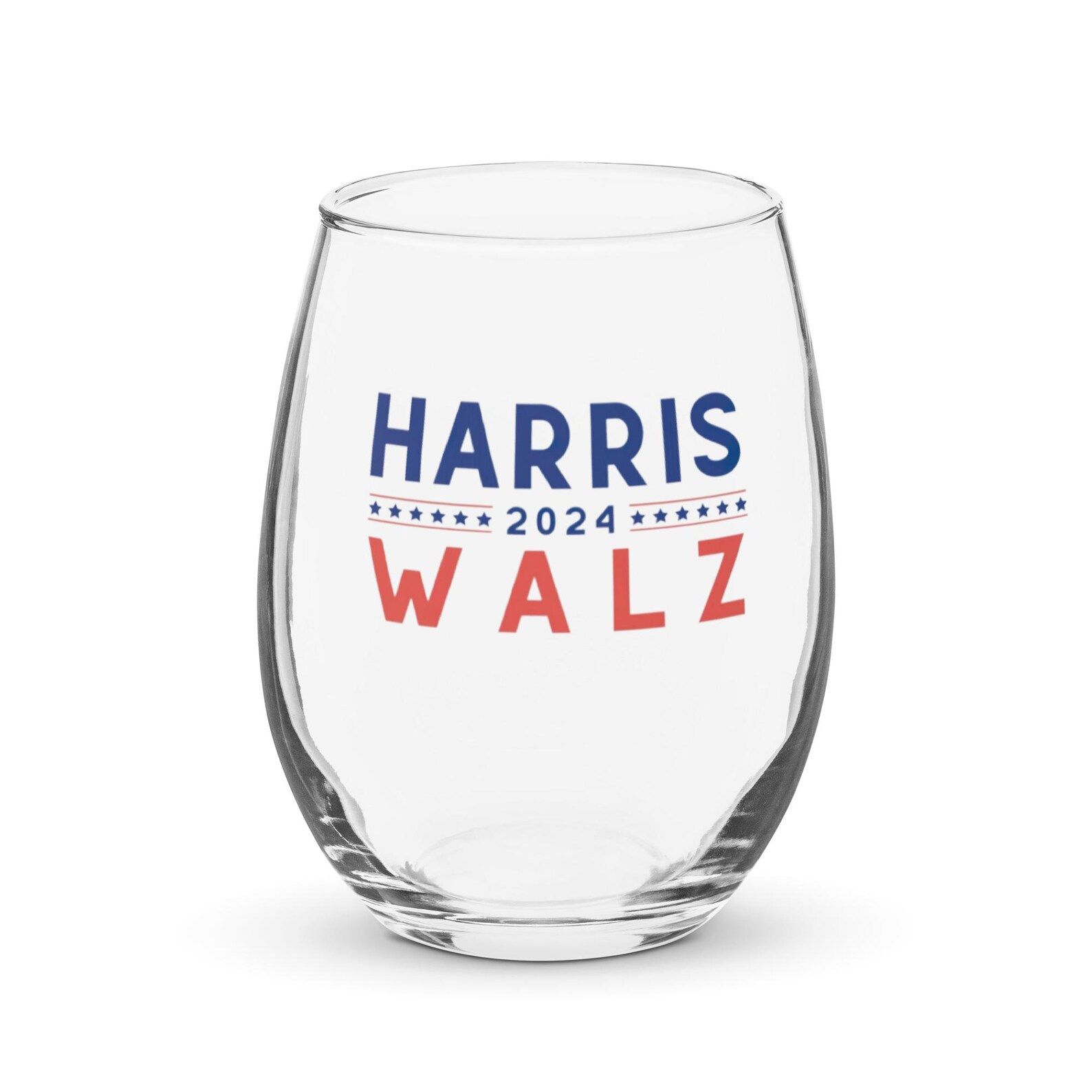 Harris Walz 2024 Stemless Wine Glass Elegant Election Memorabilia ...