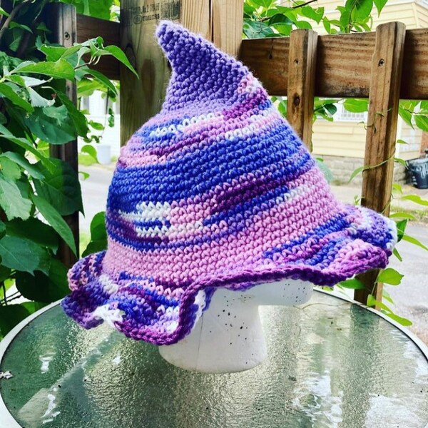 Unisex Adult Tattered Witch Wizard Scarecrow Hat Pointed Sorting ...