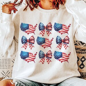 Coquette American Flag PNG, Coquette Bow Png, 4th of July Sublimation ...