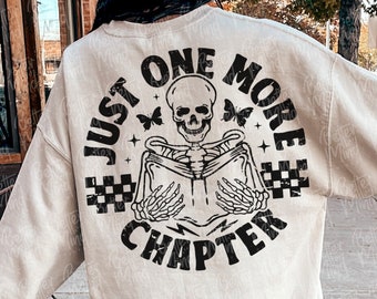 Reading Skeleton, Just One More Chapter SVG, Skeleton Reading Svg, Book ...