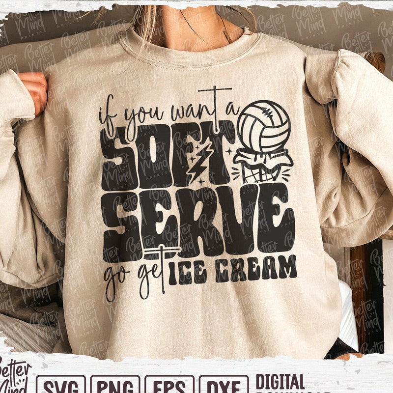 Volleyball Soft Serve Svg - Etsy