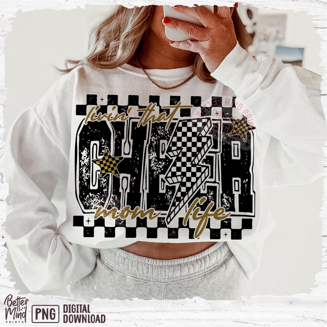 Retro Checkered Cheer Mom PNG: Trendy Design (digital Download) - Etsy