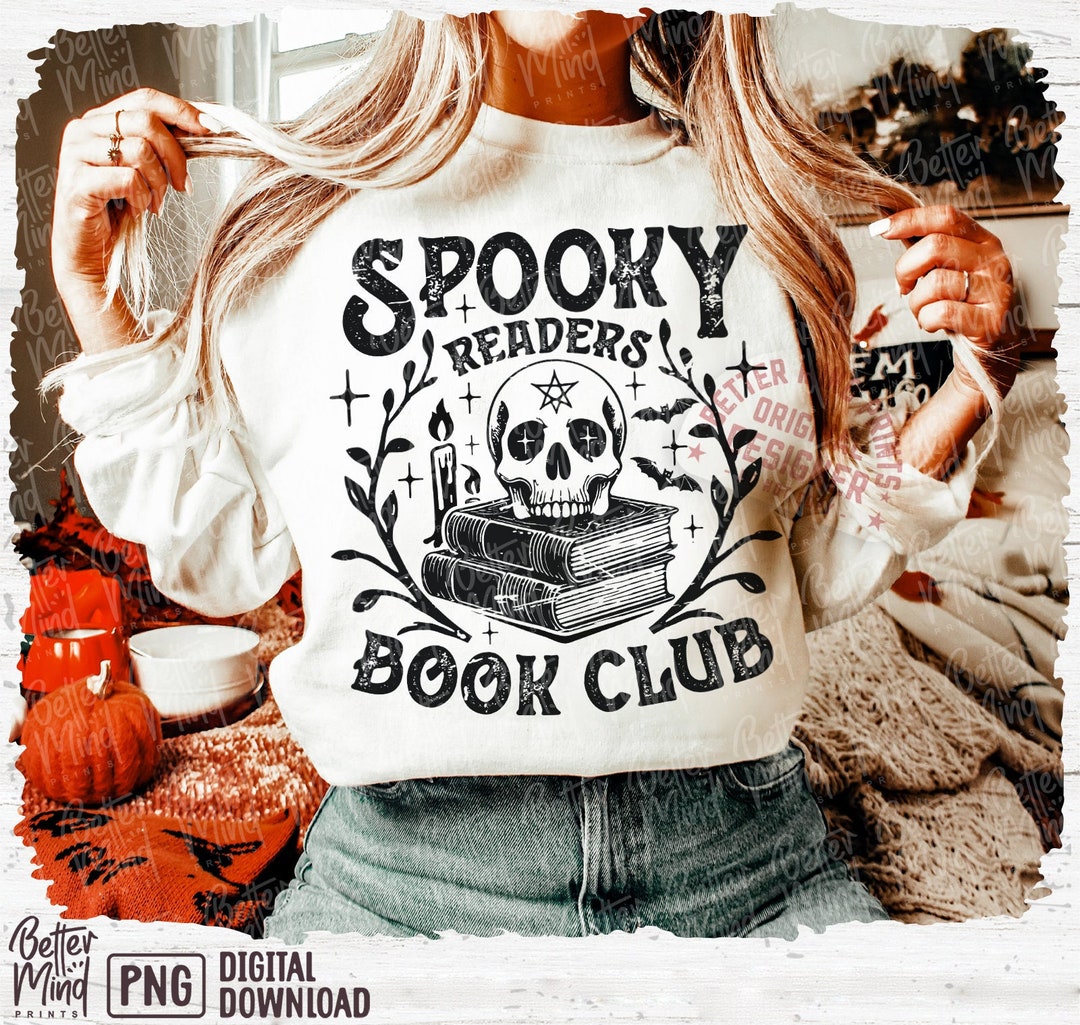 Retro Halloween Spooky Readers Book Club PNG Halloween PNG Spooky ...